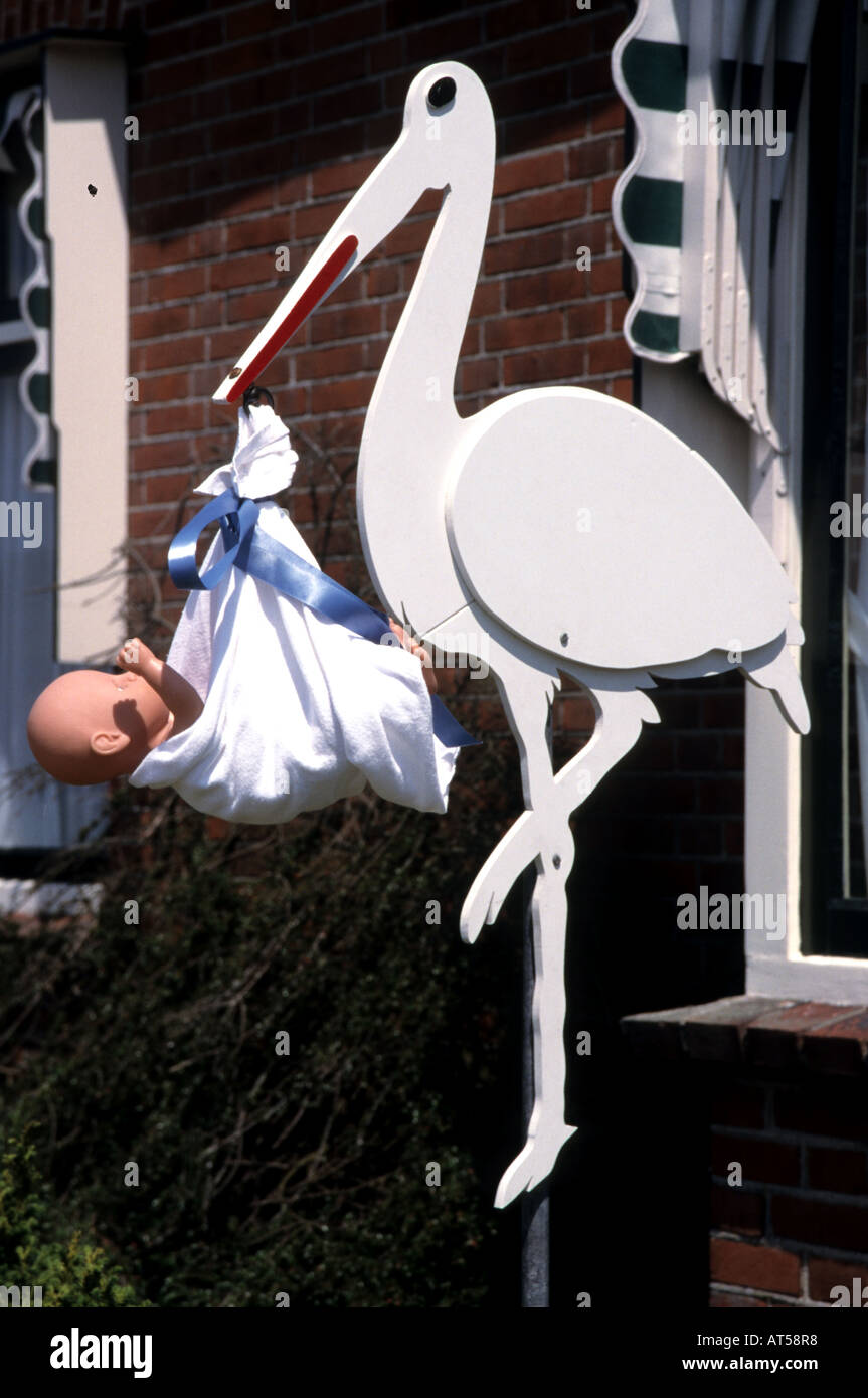 Wood Sign New Baby Stork Welcome Baby Boy Sign