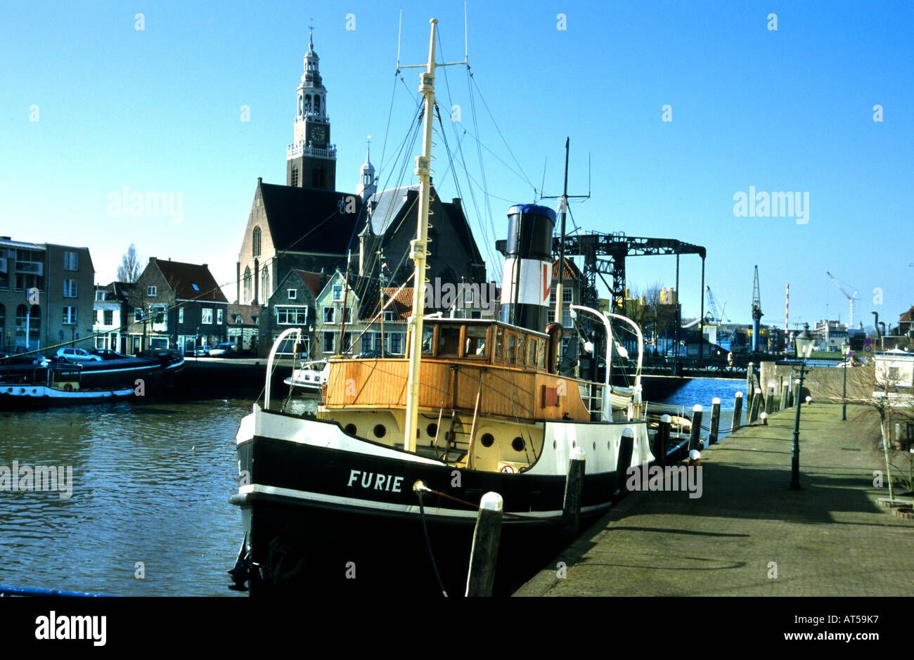 Maassluis near Rotterdam historic ship boat harbour Maassluis ...