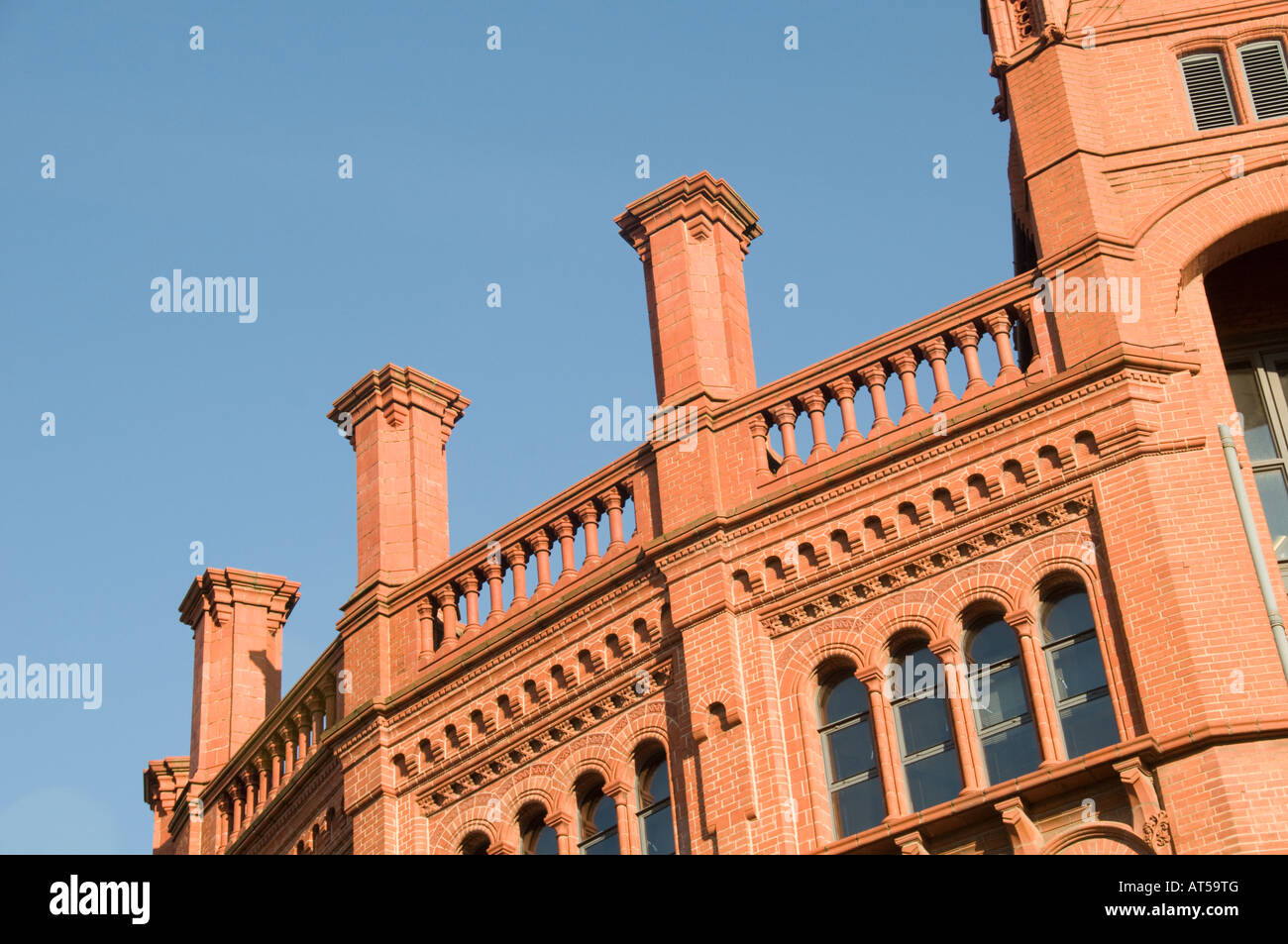Red brick victorian gothic office building in Liverpool city centre ...