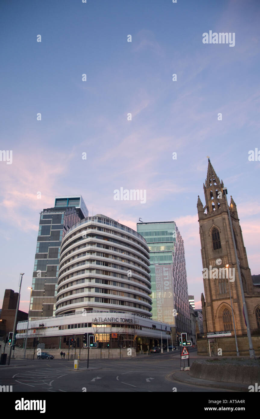 liverpool city skyline at dusk - offices flats and church - Unity ...