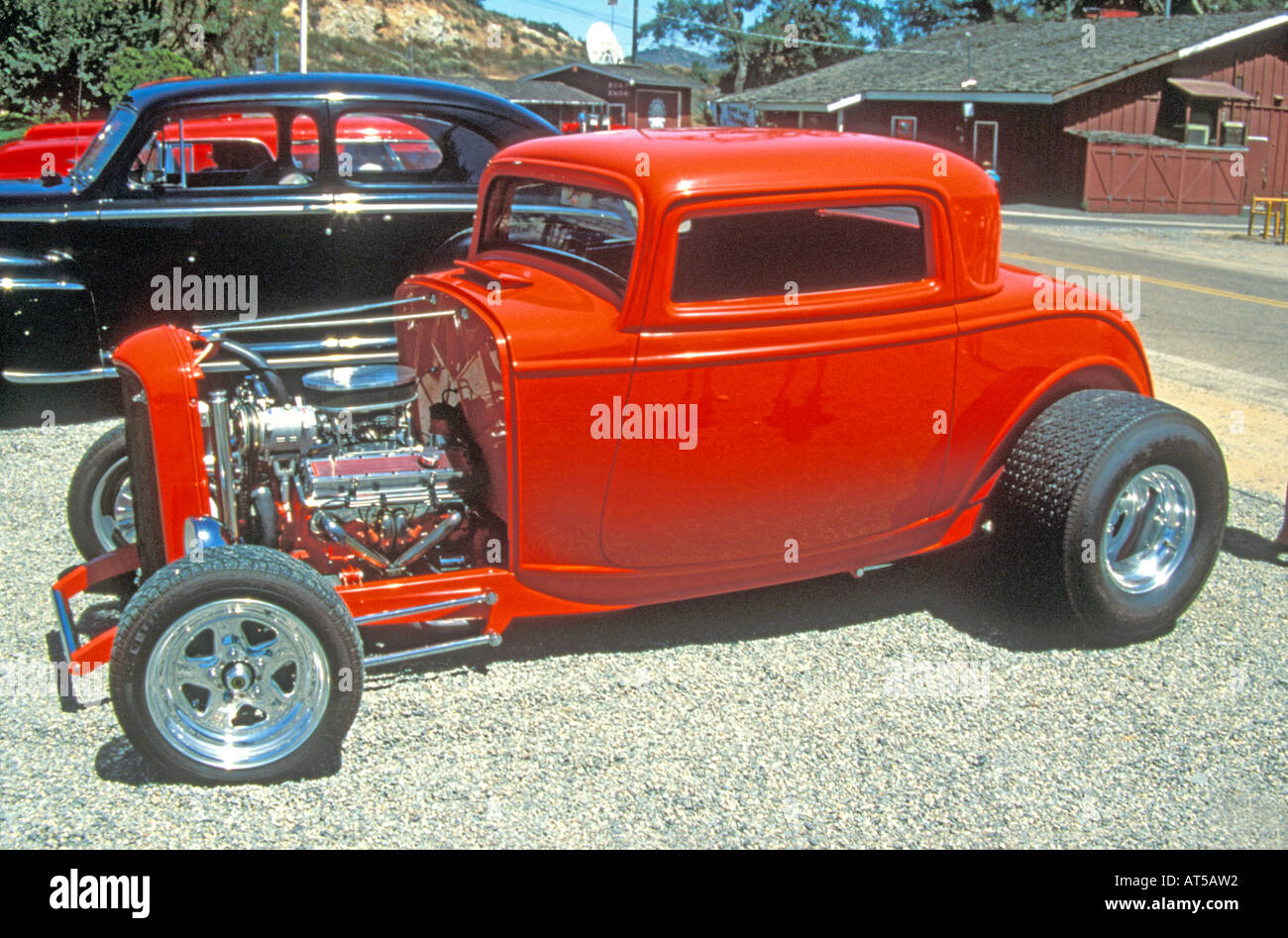 Red V8 hot rod coupe Stock Photo - Alamy