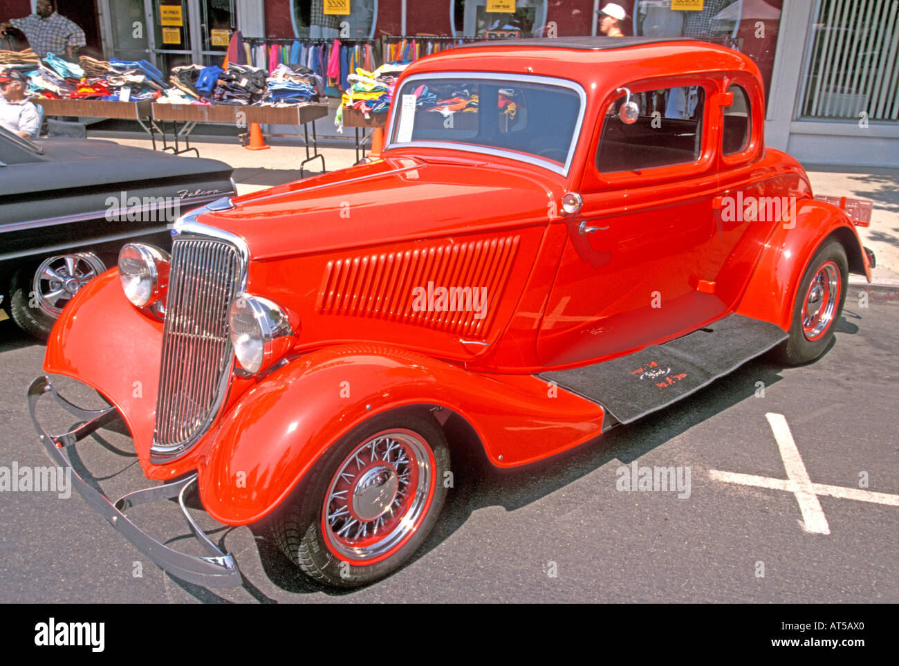 Red V8 Ford hot rod coupe Stock Photo - Alamy