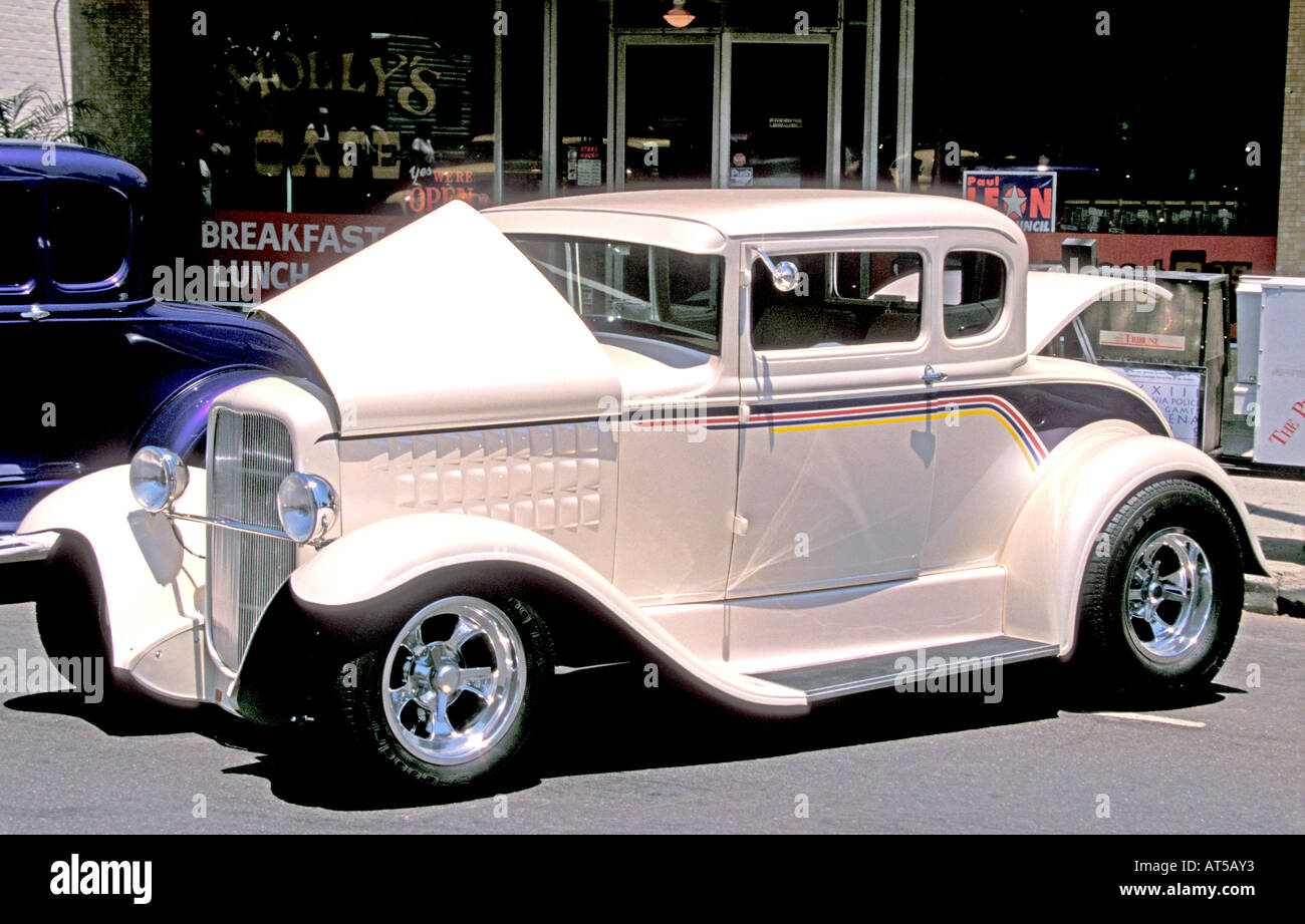Metalic gold hot rod coupe Stock Photo - Alamy
