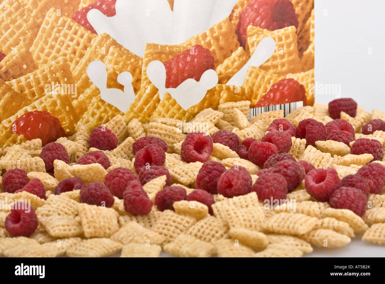 Cereal box Corn Squares Raspberries fruits simple breakfast for kids ...