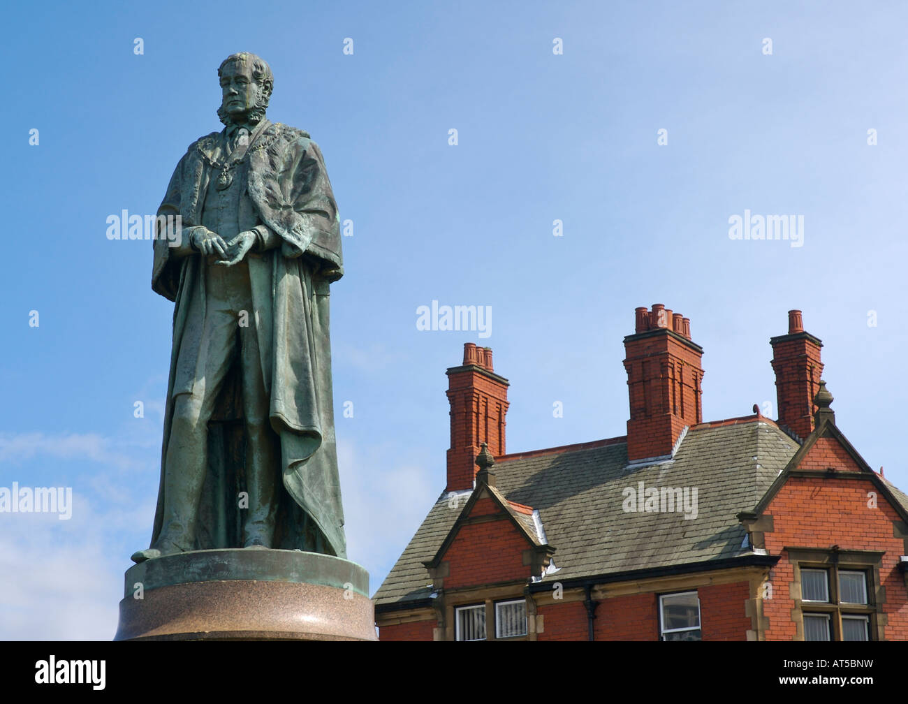 Statue of William Henry Schneider, famous industrialist, in Barrow-in ...