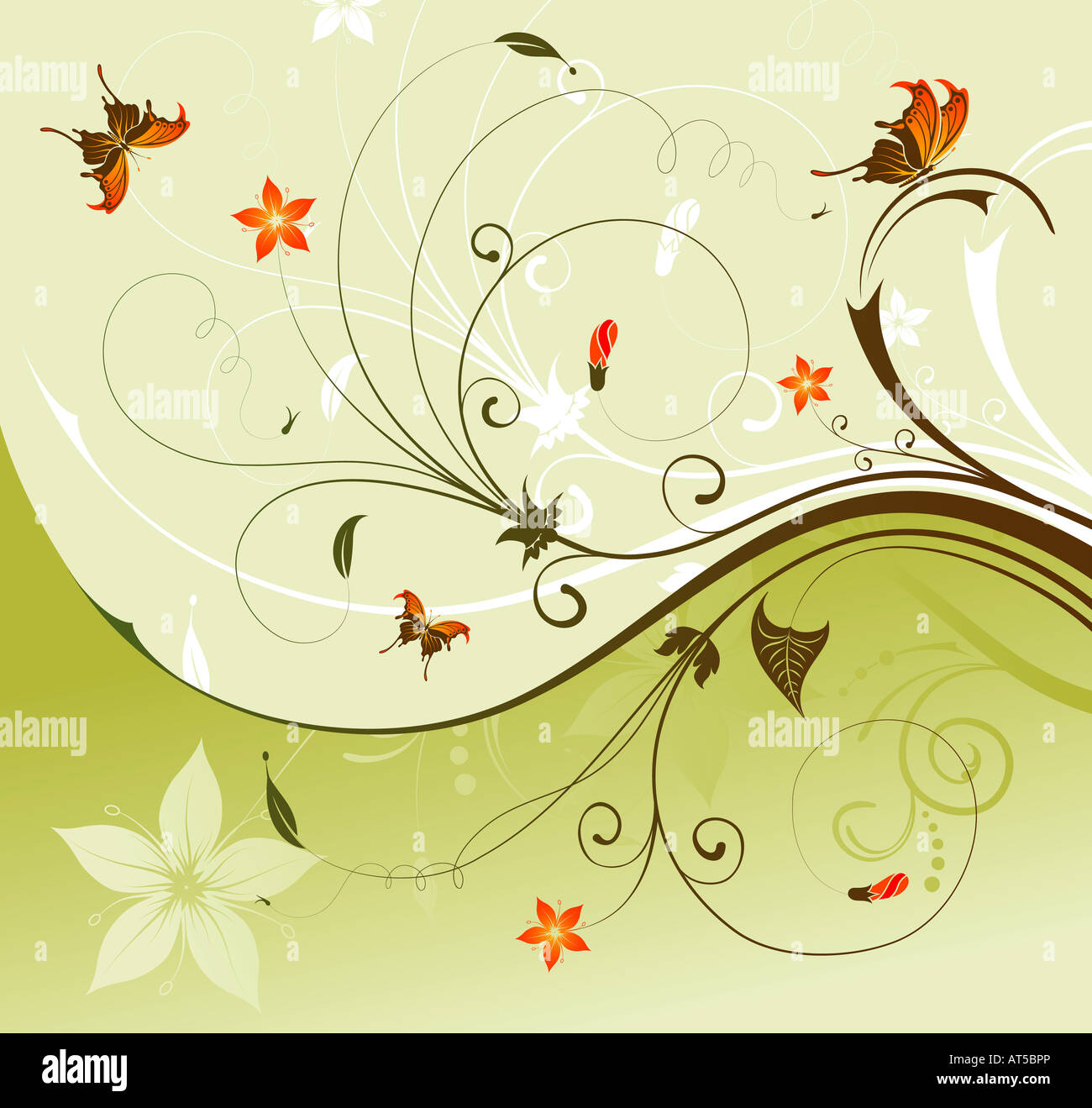 Flower background with butterfly Stock Photo - Alamy