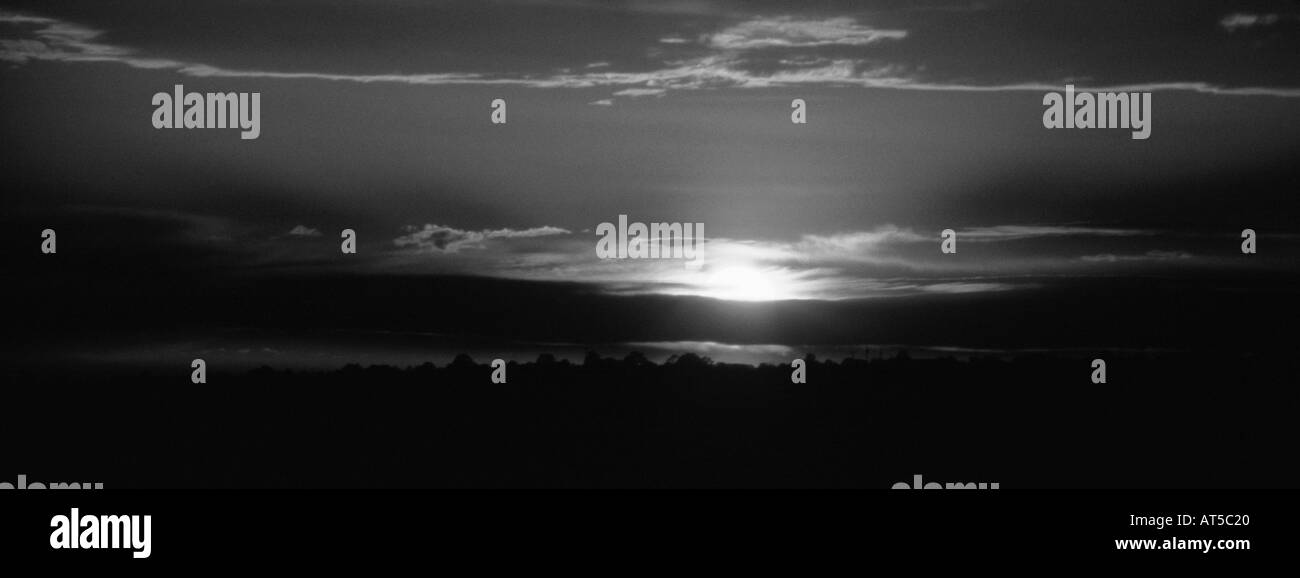 Black and White Sunset Stock Photo - Alamy