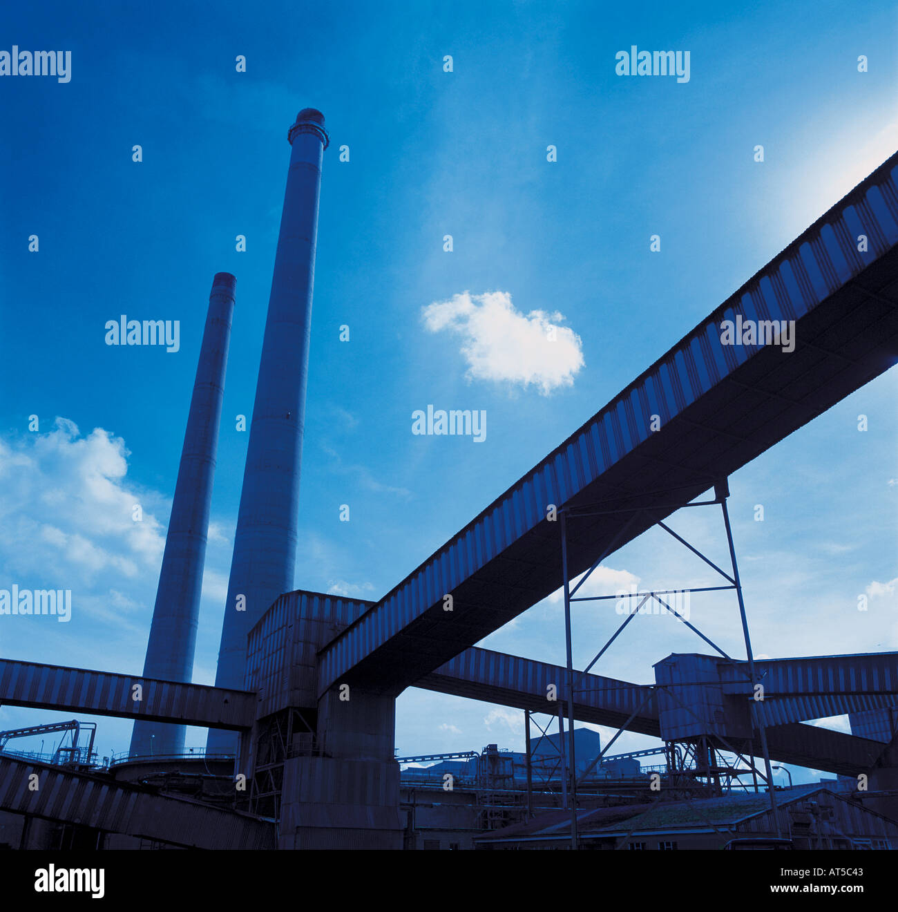 large industrial site with material movement structure Stock Photo - Alamy