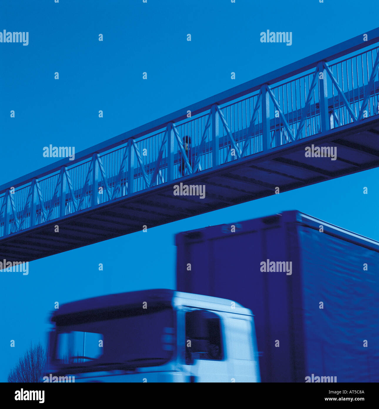 truck under motorway bridge Stock Photo - Alamy