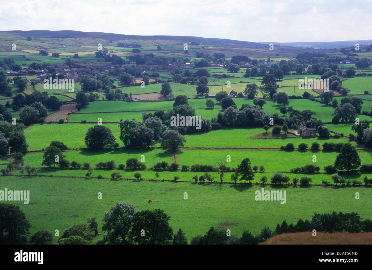 View west over River Tees valley north west of Barnard Castle, County ...