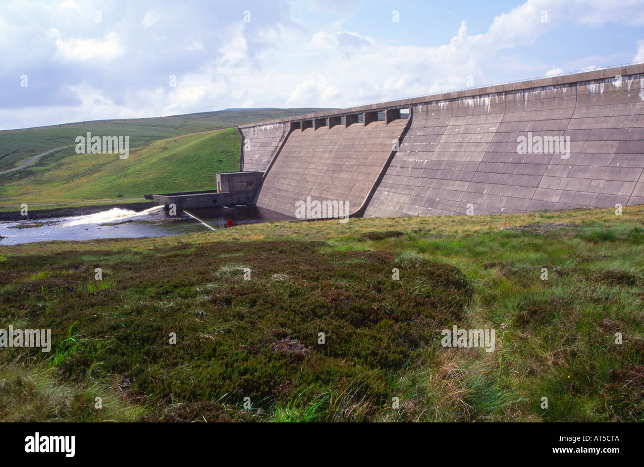 Cow Green reservoir dam, Upper Teesdale, northern Pennines, England ...