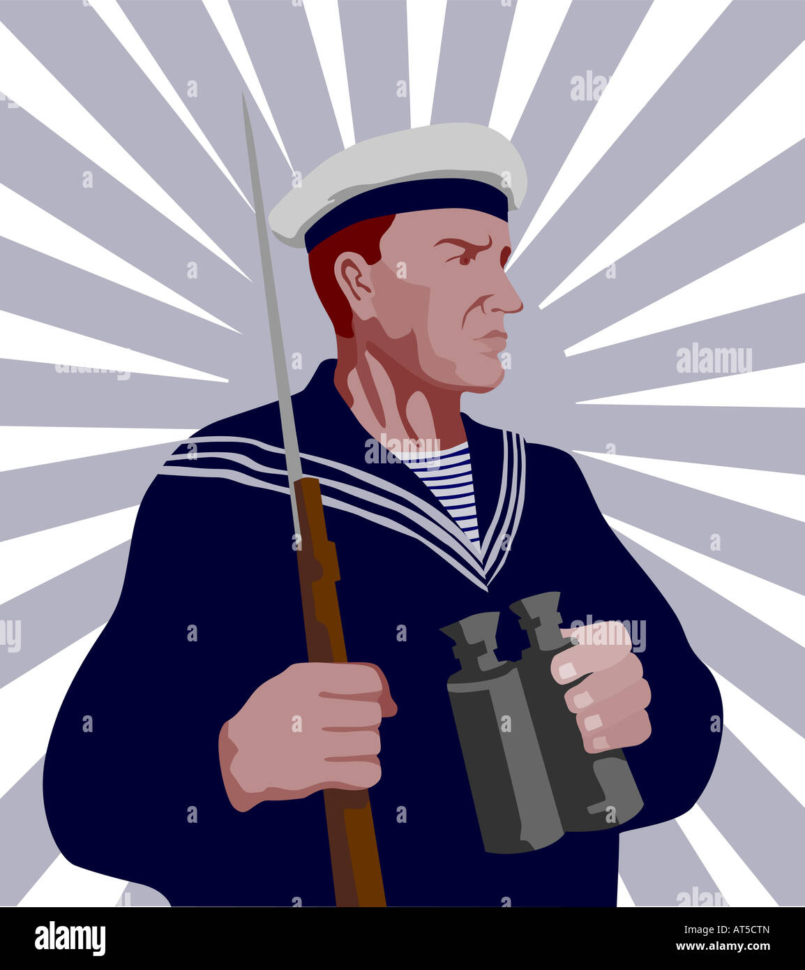 Illustration navy captain sailor binoculars hi-res stock photography ...