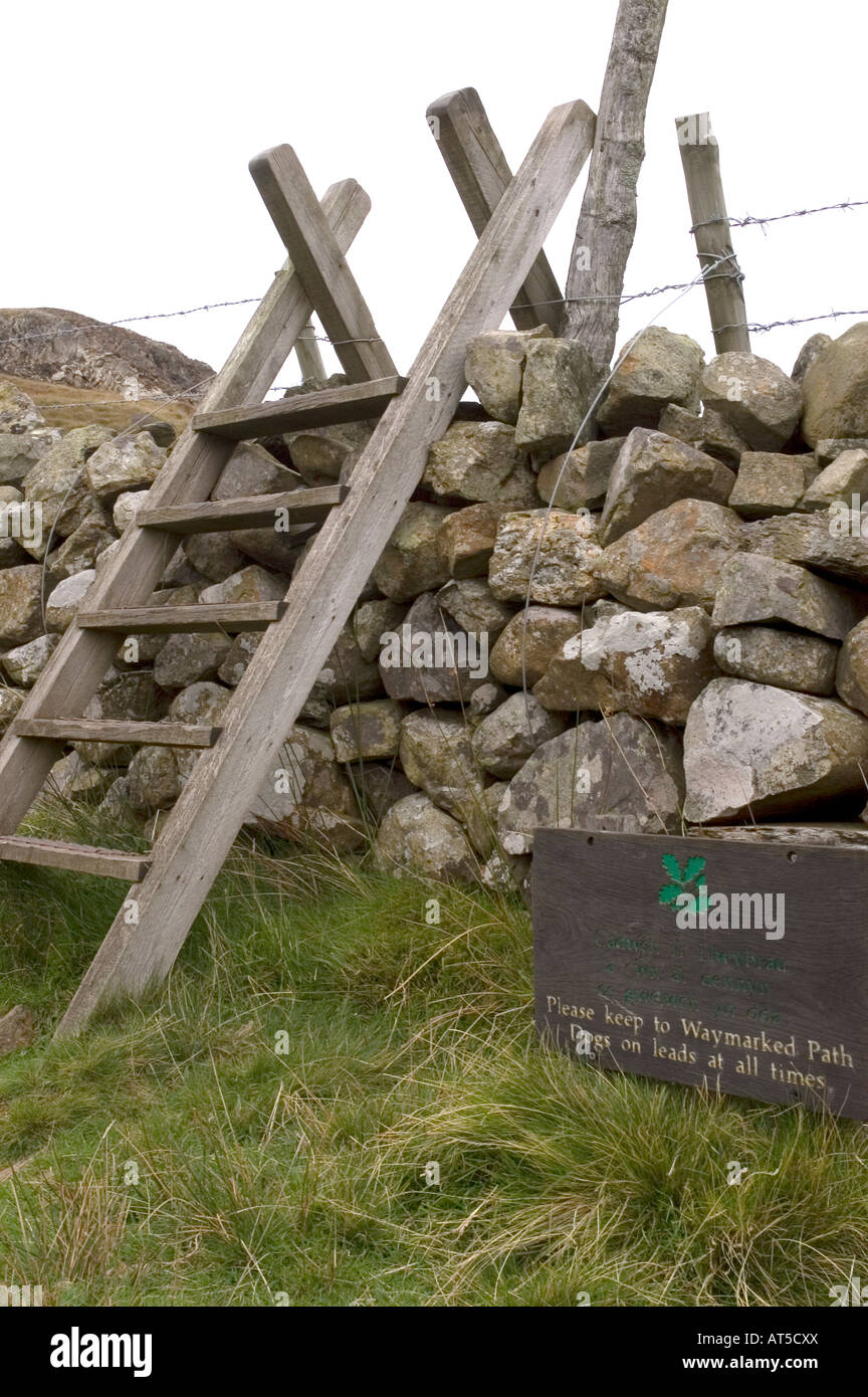 Traditional ladder stile in Snowdonia National Park Stock Photo - Alamy