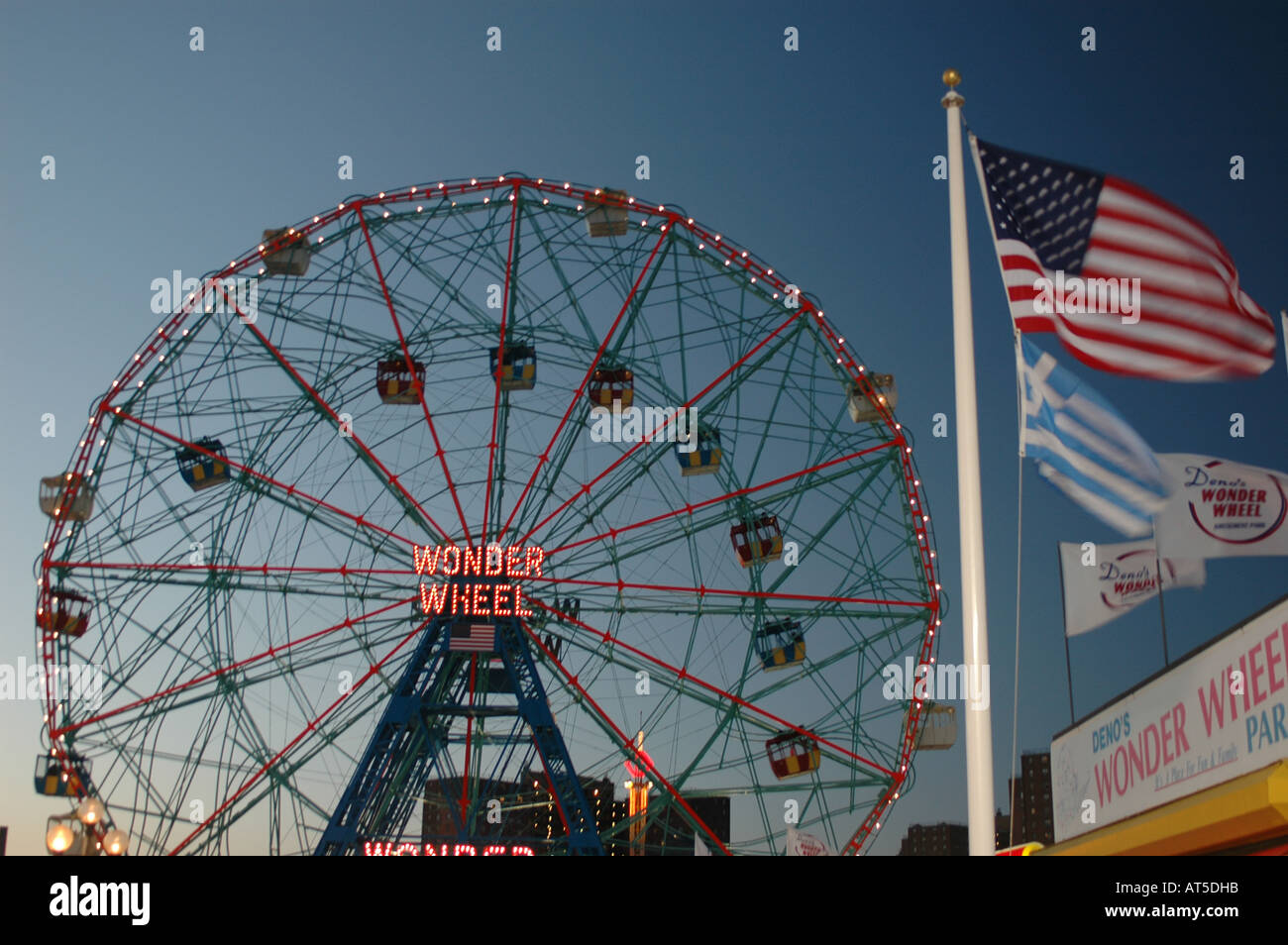 Deno s wonder wheel at Coney Island amusement park funfair Brooklyn ...