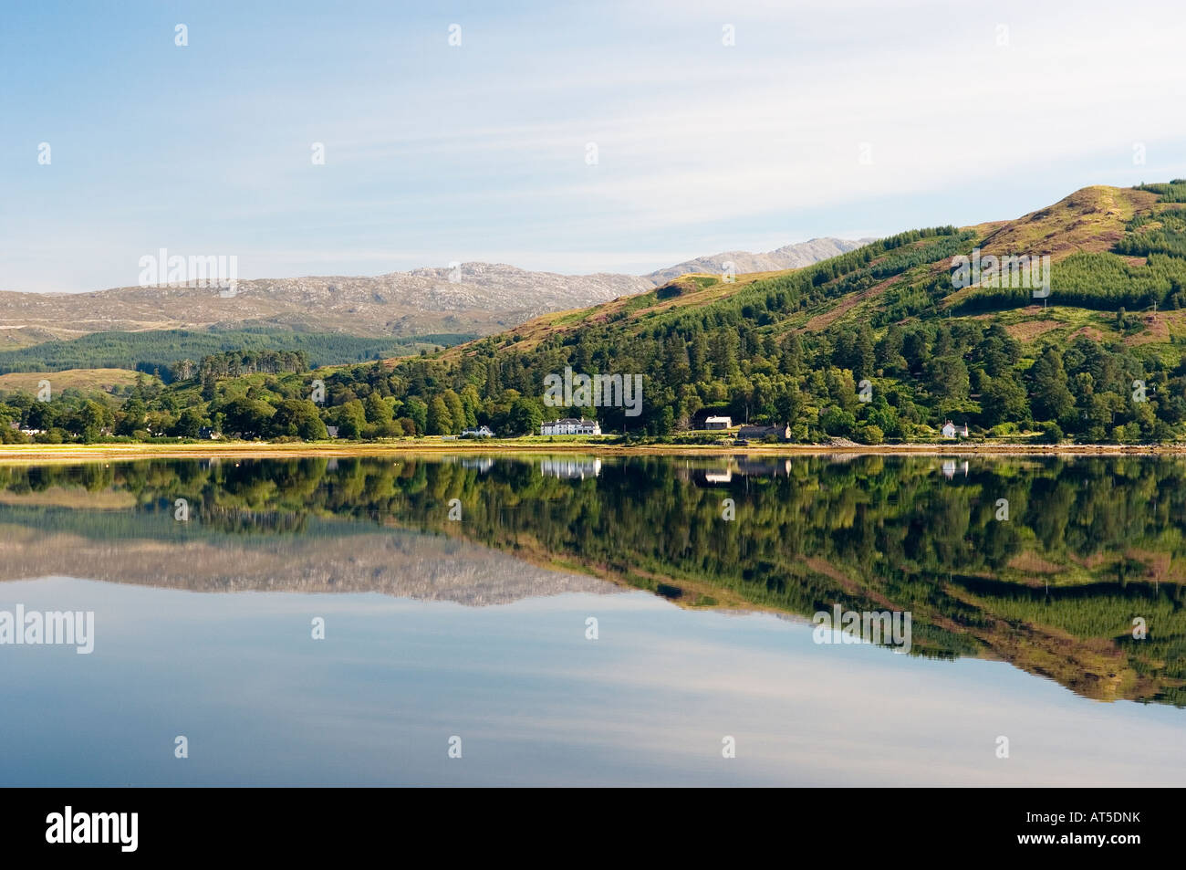 North over the upper reaches of Loch Sunart at Strontian, Ardnamurchan ...