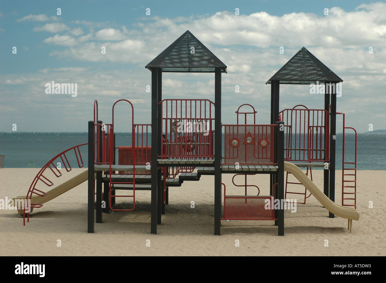 Playground in Coney Island beach Stock Photo - Alamy