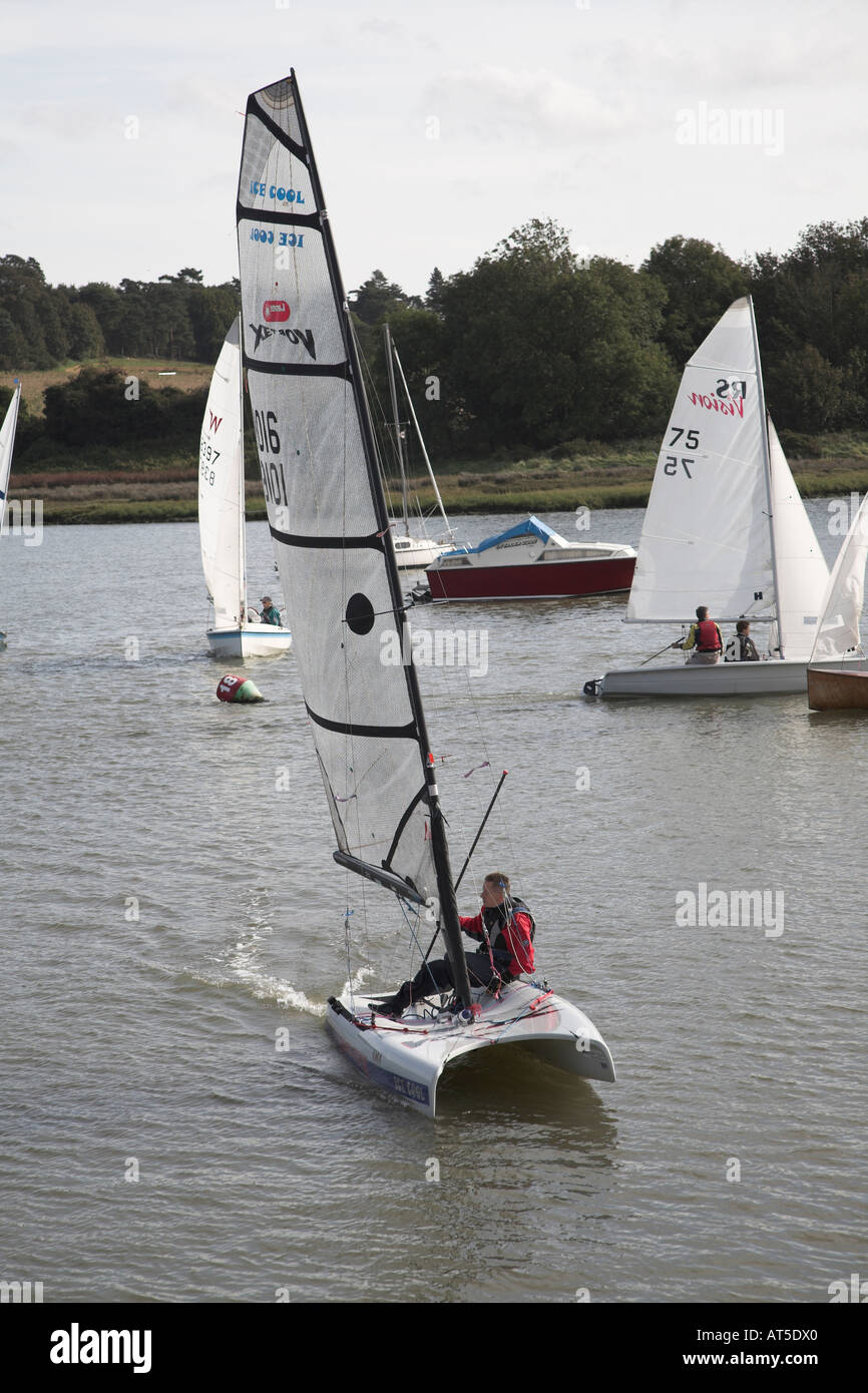 Sailing boats River Deben Woodbridge Suffolk England Stock Photo - Alamy