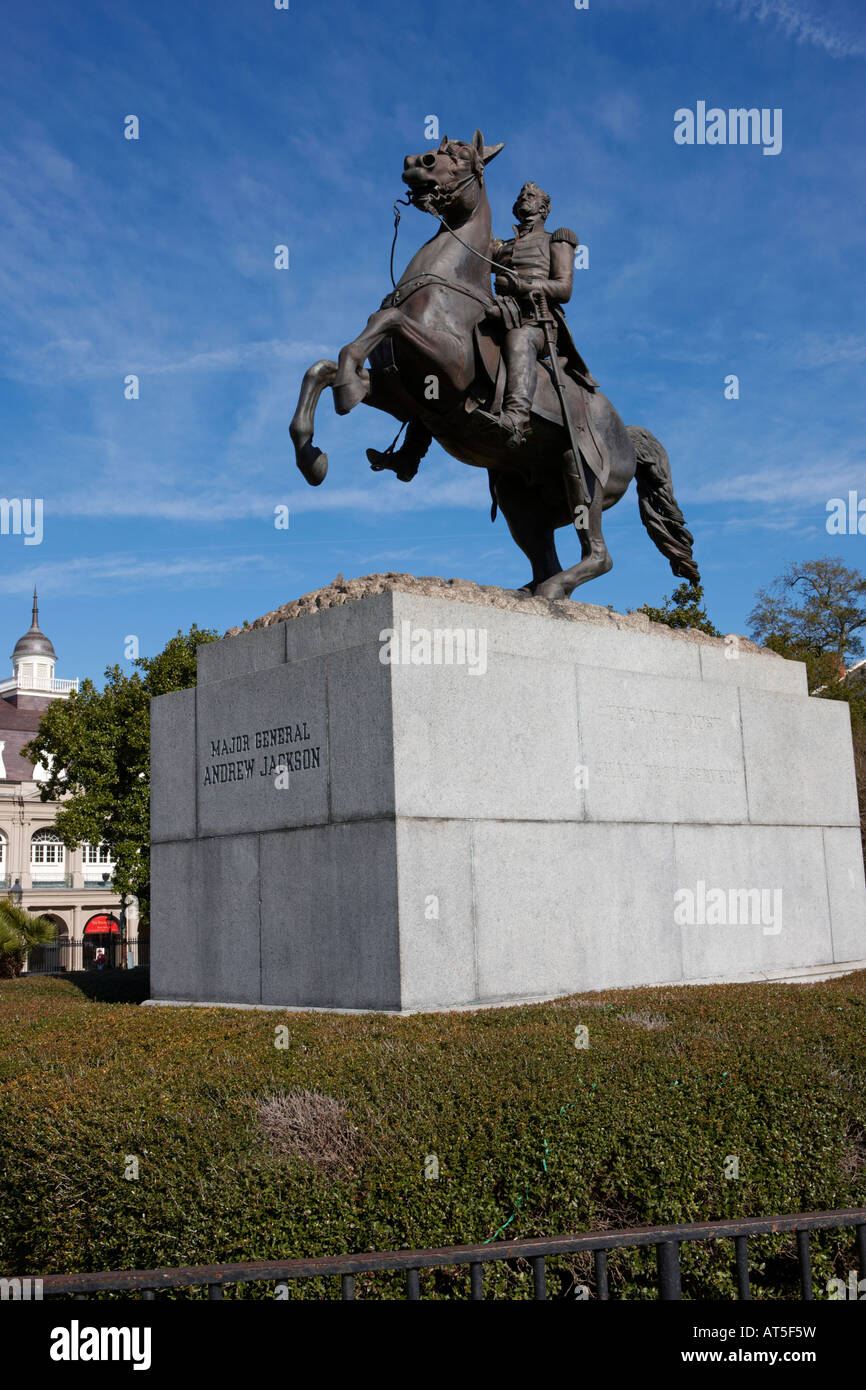 Major General Andrew Jackson statue on Jackson square. New Orleans ...