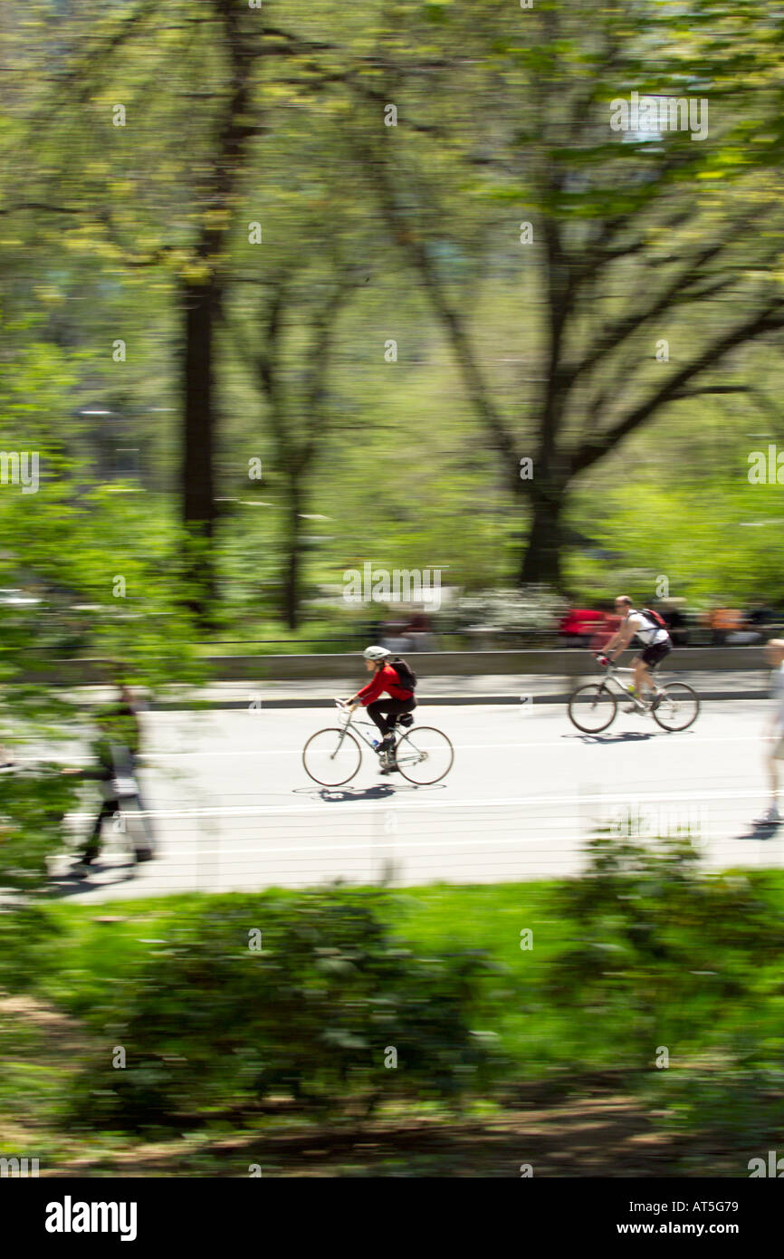 Cyclists in Central Park New York Stock Photo - Alamy