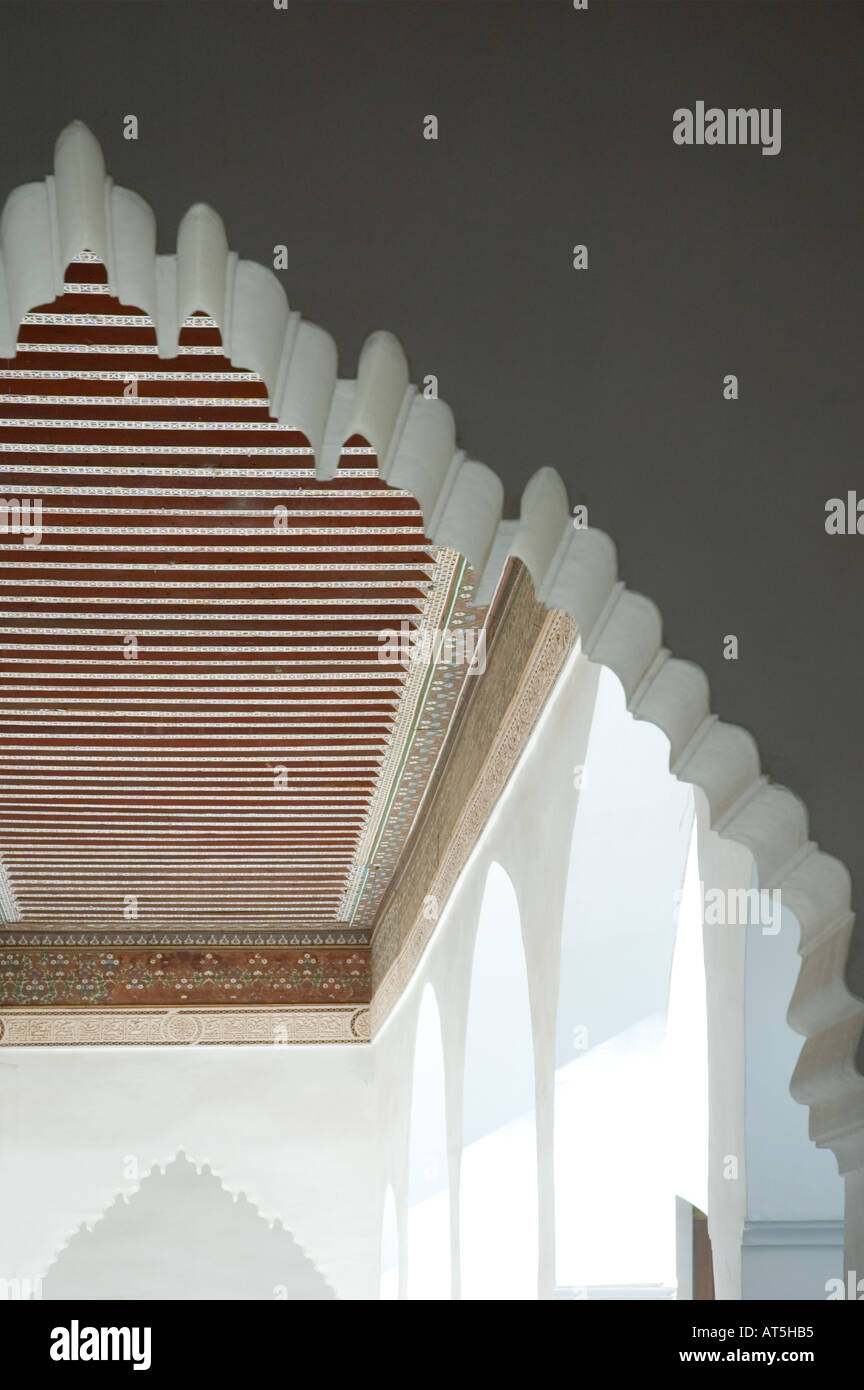 Morocco detail of Bahia Palace Moorish architectural style Stock Photo ...