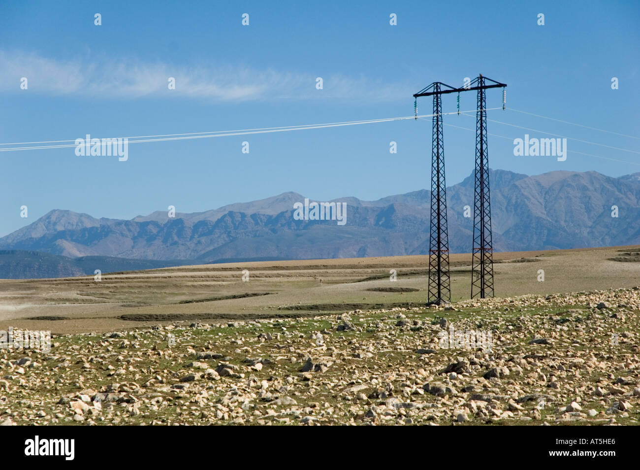 Power lines morocco hi-res stock photography and images - Alamy