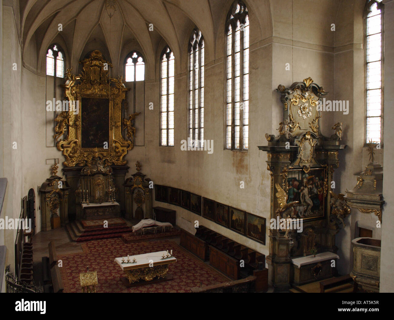 medieval altar church interior Prague Castle Stock Photo - Alamy