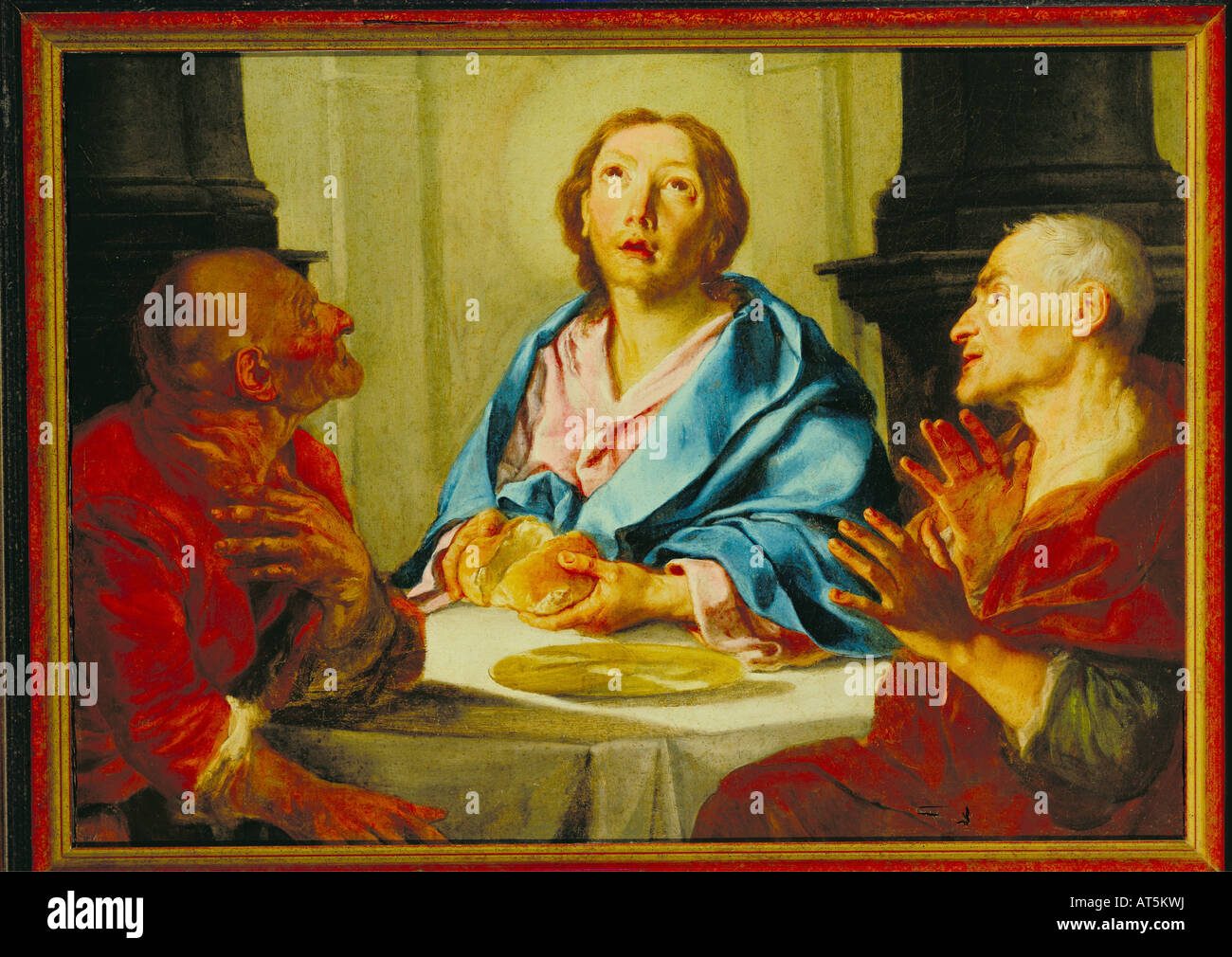 fine arts, religious art, Jesus Christ at Emmaus, painting, attributed ...