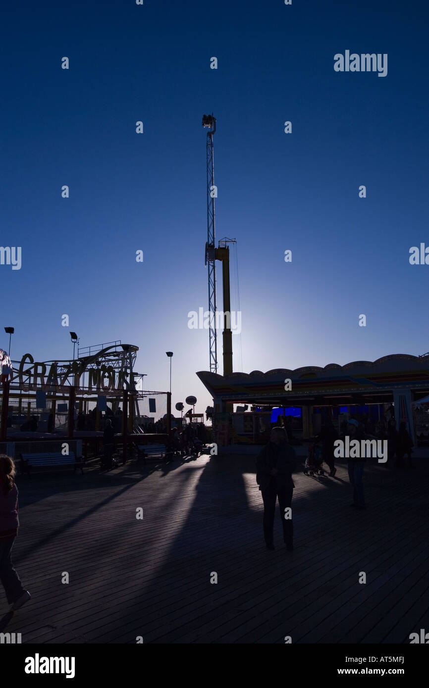 fairground ride on Brighton pier in winter in England Stock Photo - Alamy