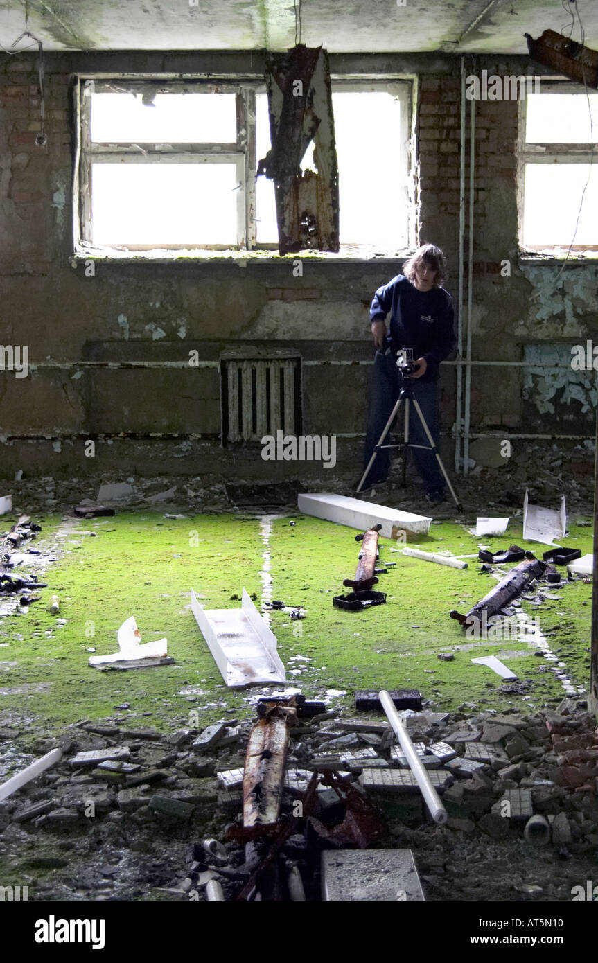 Kitchen room in a school in Prypiat (Chernobyl), Ukraine. 19 years ...