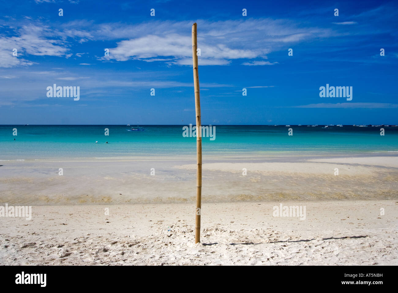 A bamboo pole at the beach in Boracay Is Stock Photo - Alamy
