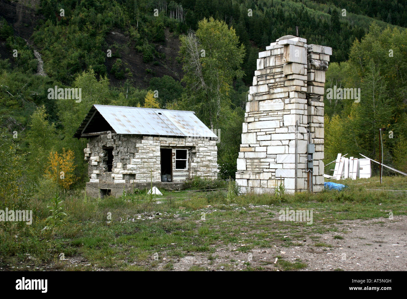 Disused Miners Hut in a Marble Quarry in the Rocky Mountains Colorado ...
