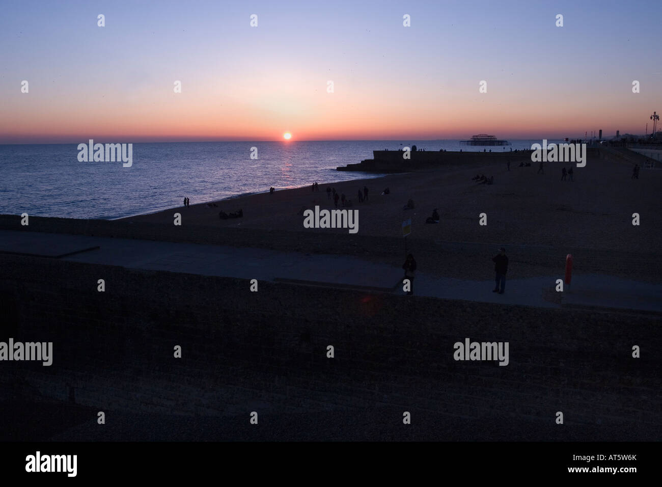 winter sunset in Brighton Stock Photo - Alamy