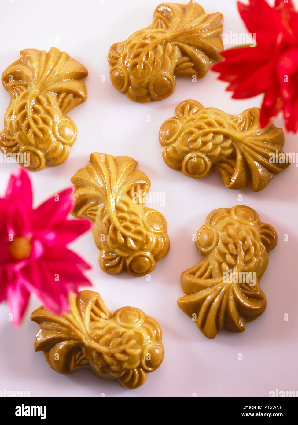 gold fish moon cake Stock Photo - Alamy