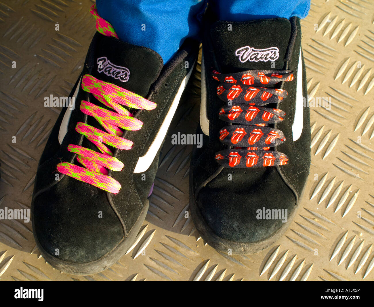 child shoes with colourful laces Stock Photo - Alamy