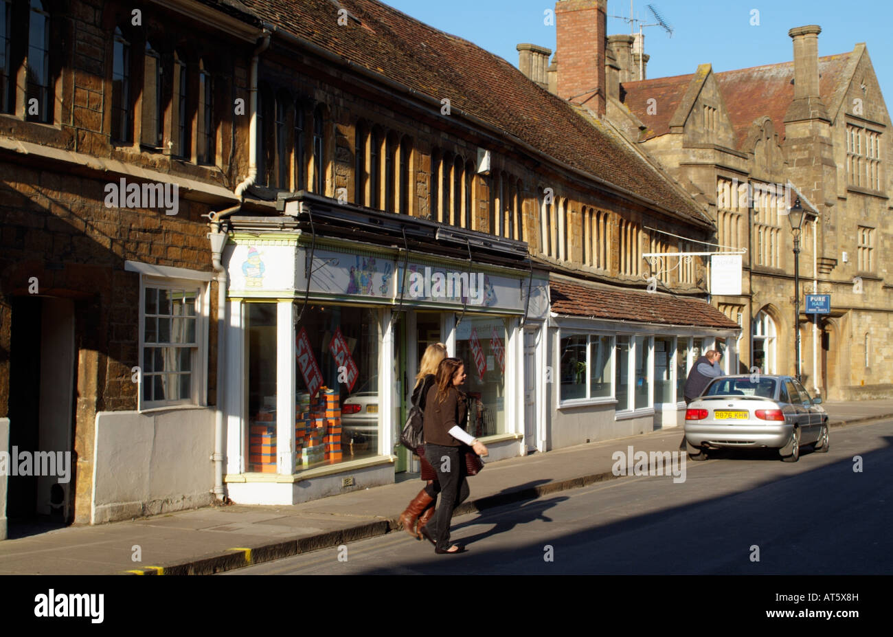 The Historic Town Centre Shops Sherborne West Dorset England Stock ...