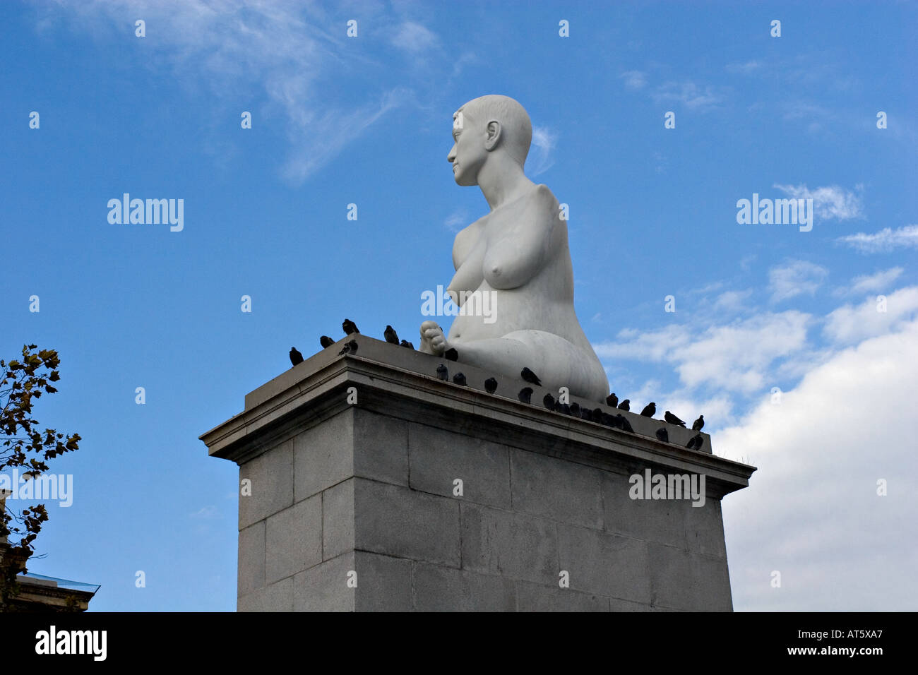 The statue of disabled artist Alison Lapper on the plinth at Trafalgar ...