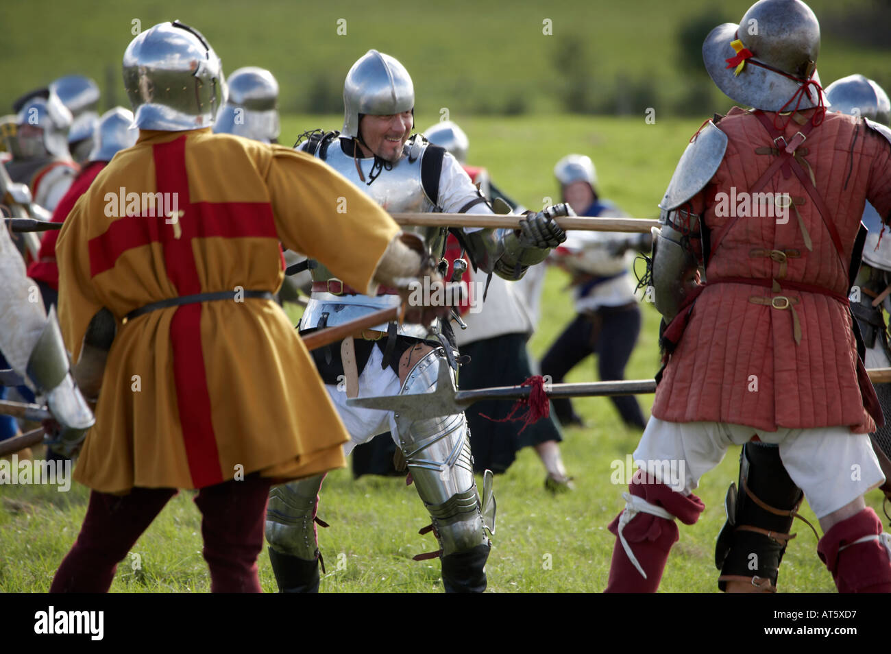 Battling knights from a War of the Roses re-enactment Stock Photo - Alamy