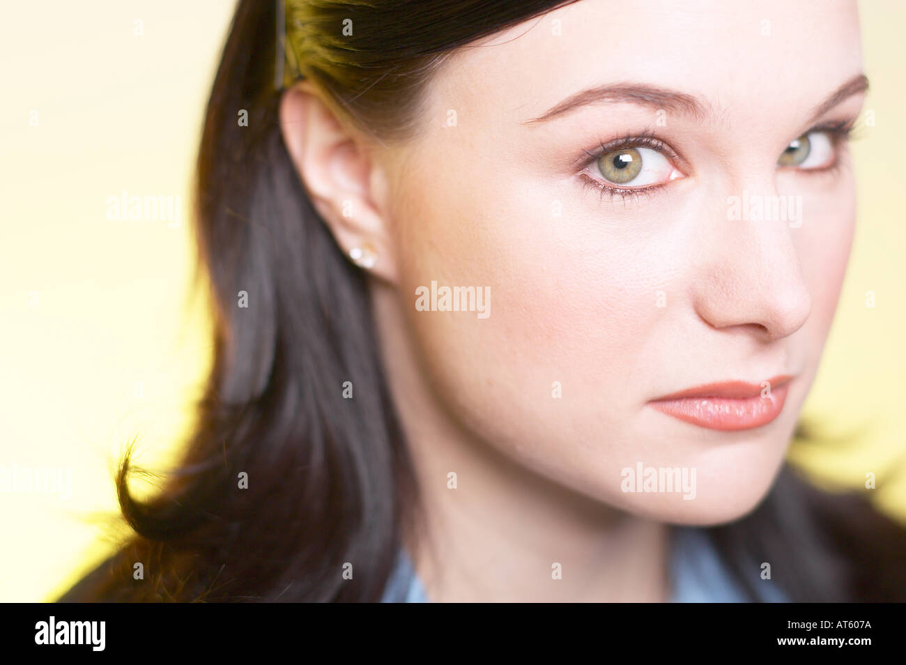 Frowning woman nose piercing hi-res stock photography and images - Alamy