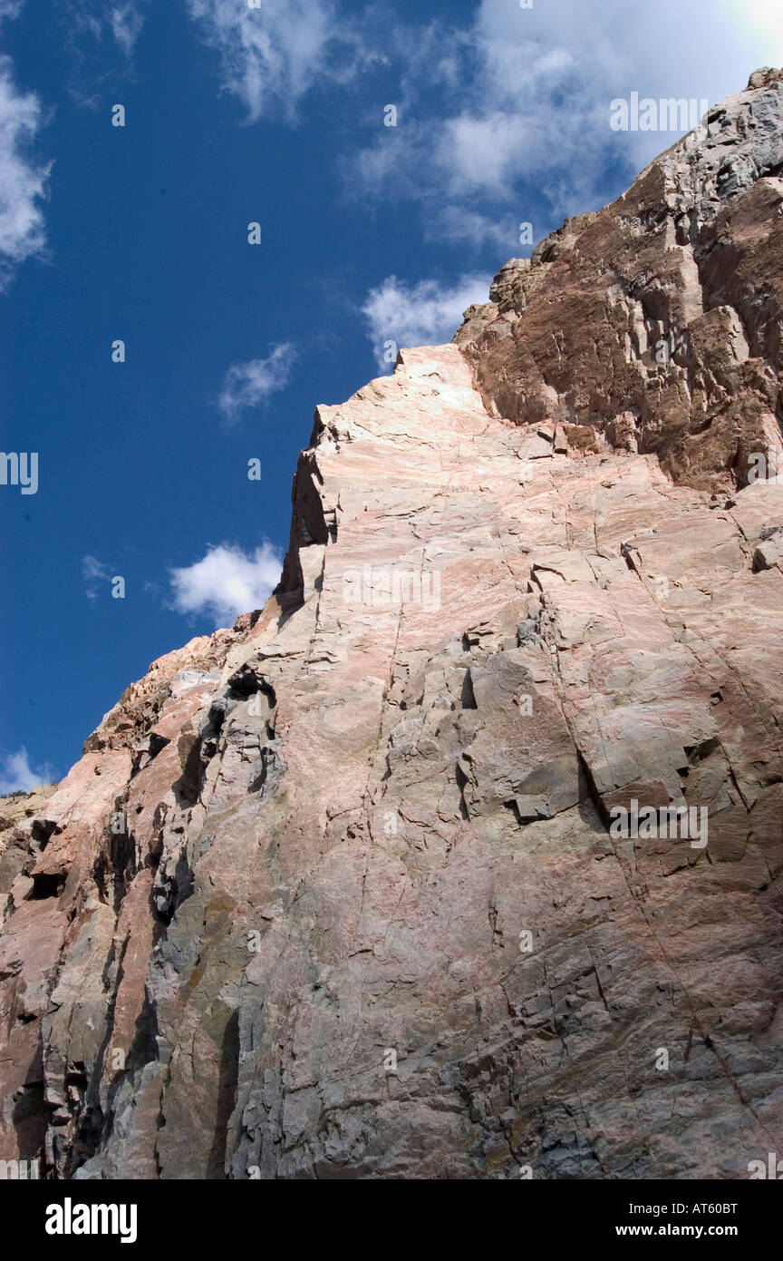 A granite cliff is typical of the terrain at Buffalo Bill Dam near Cody ...