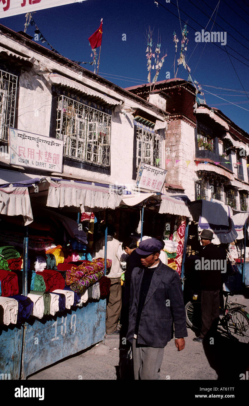 Lhasa street scene in the Barkhor area, Tibet Stock Photo - Alamy