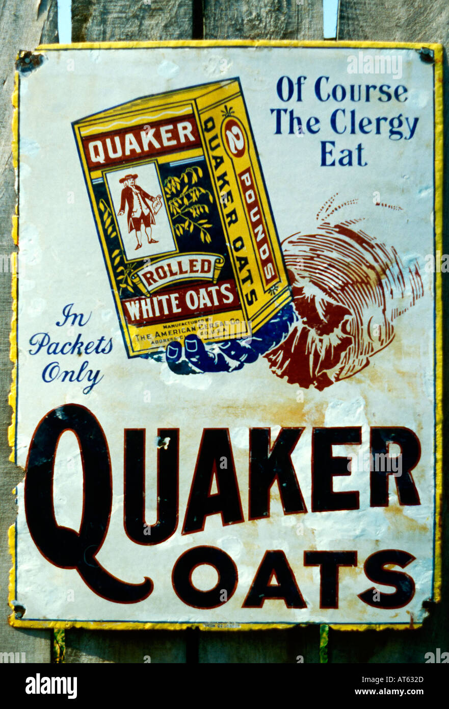 Quaker Oats Sign Stock Photo - Alamy