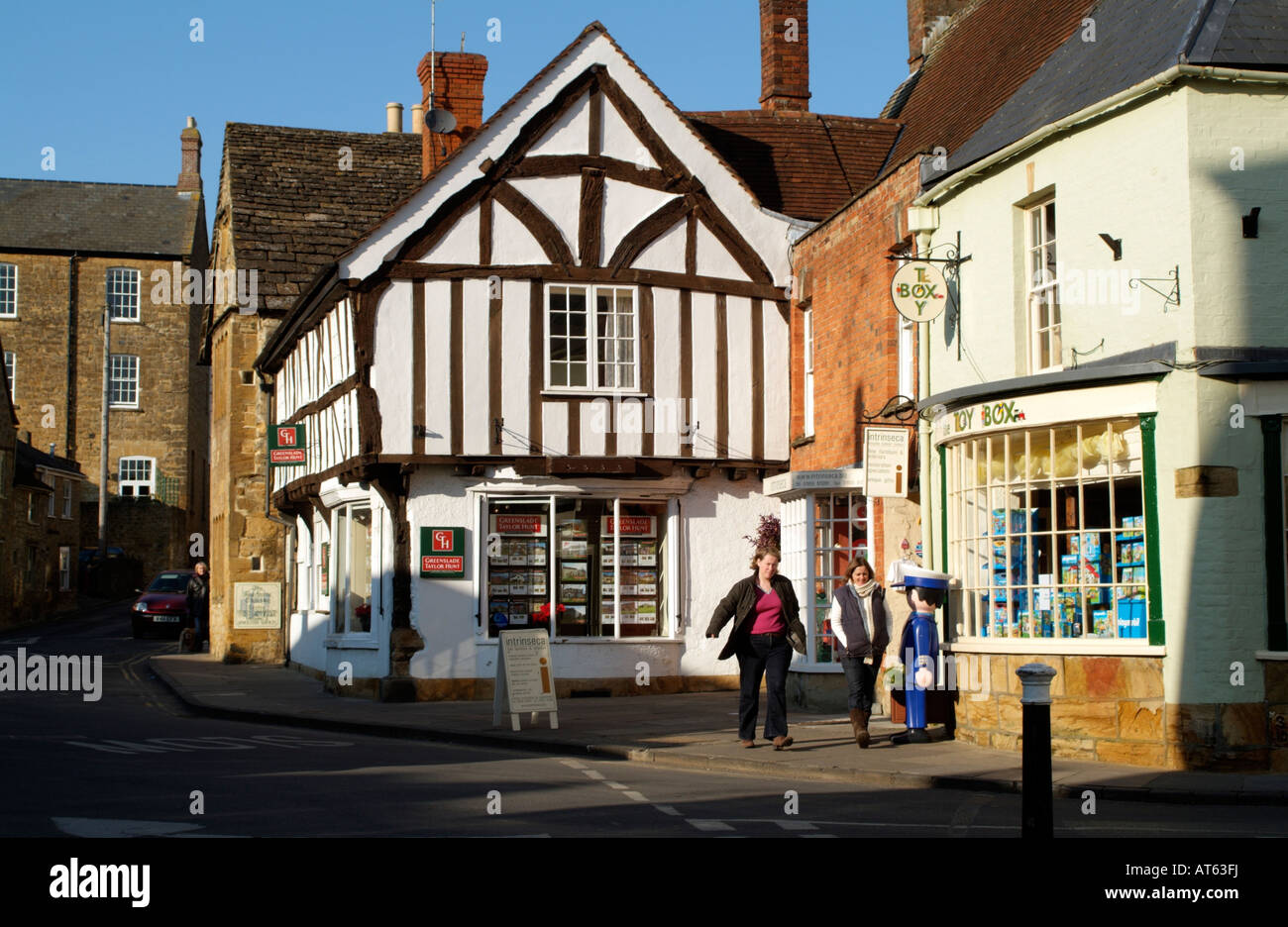 The Historic Town Centre Shops Sherborne West Dorset England Stock ...
