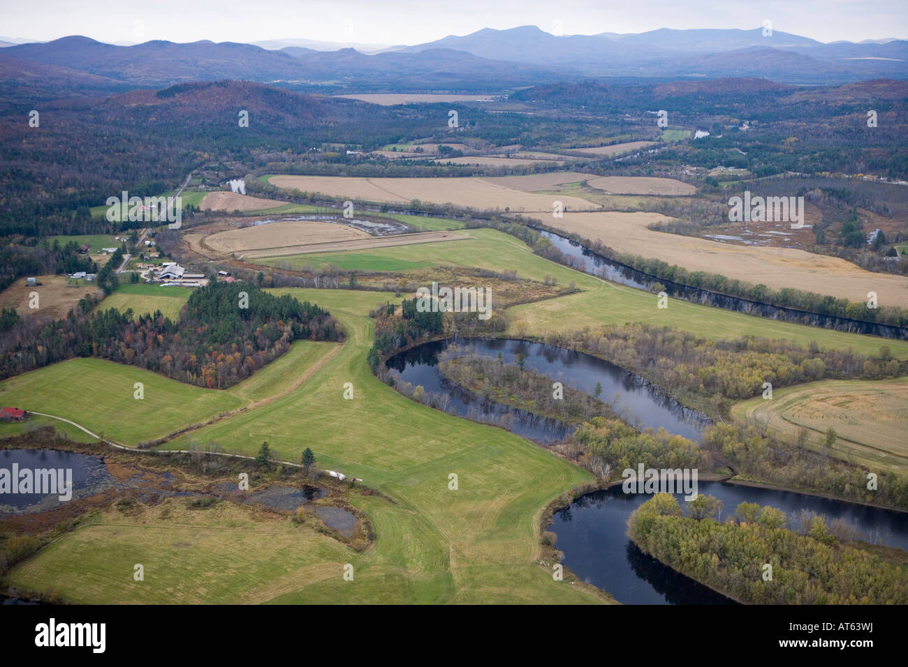 The Connecticut River in Lancaster, New Hampshire and Guildhall ...