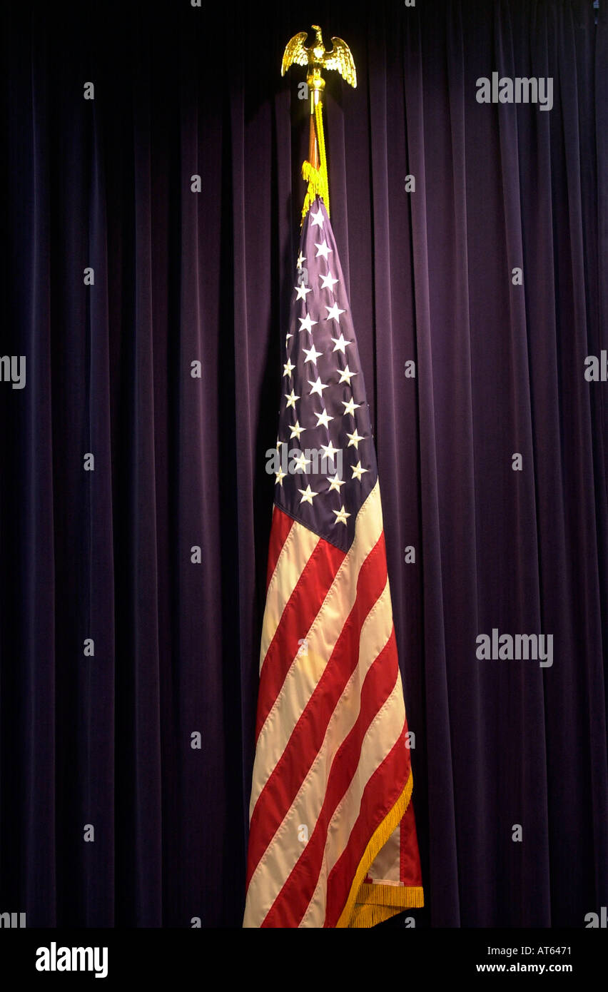 American flag displayed in an office Stock Photo - Alamy