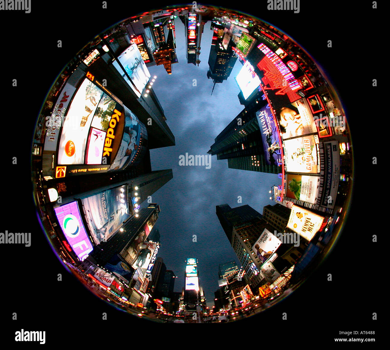 Fish eye view of Times Square Stock Photo - Alamy