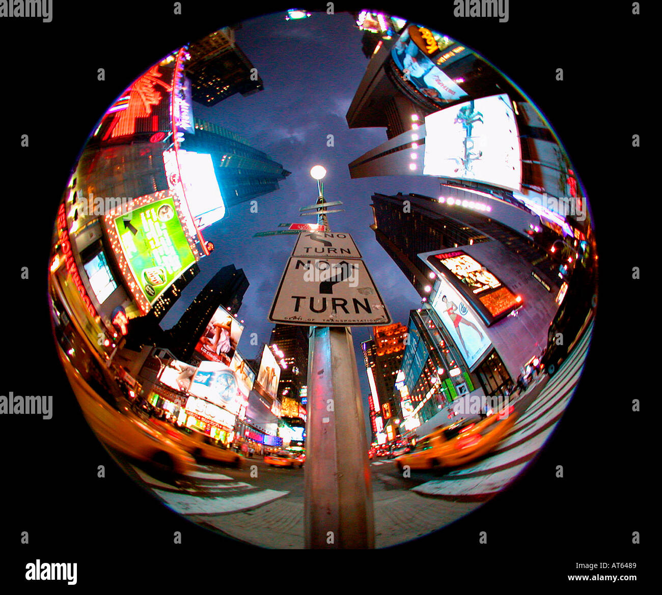 Fish eye view of Times Square Stock Photo - Alamy