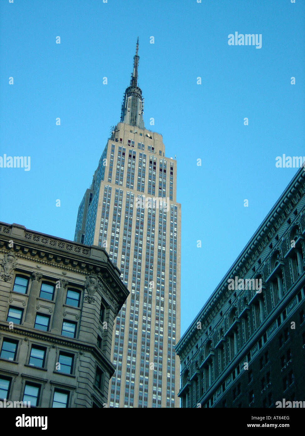Empire State Building in New York City USA Viewed From Below Copy Space ...
