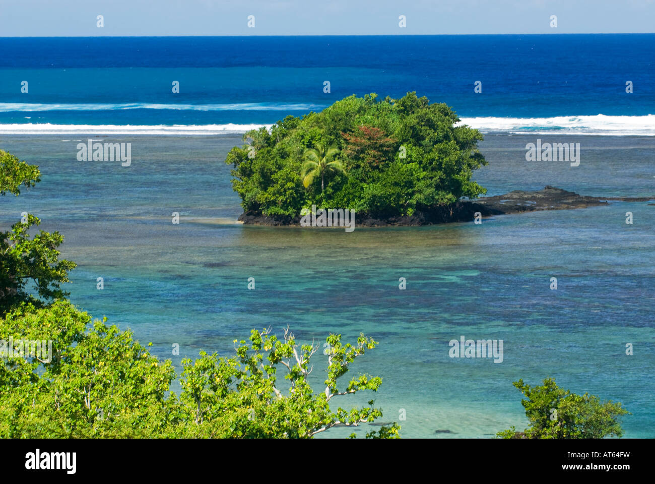 Beach at AUFAGA blue lagoon SAMOA southeastern Upolu island in the sun ...