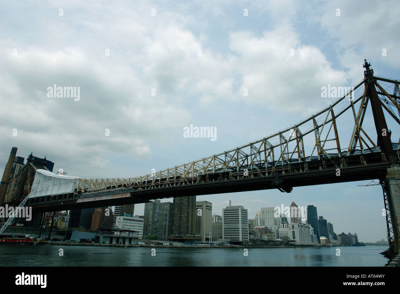 Upper East Side of Manhattan and Queensboro Queensborough Bridge in ...