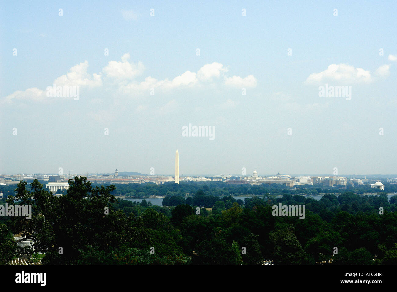 Panoramic View of The Washington DC Skyline as Viewed from Arlington ...